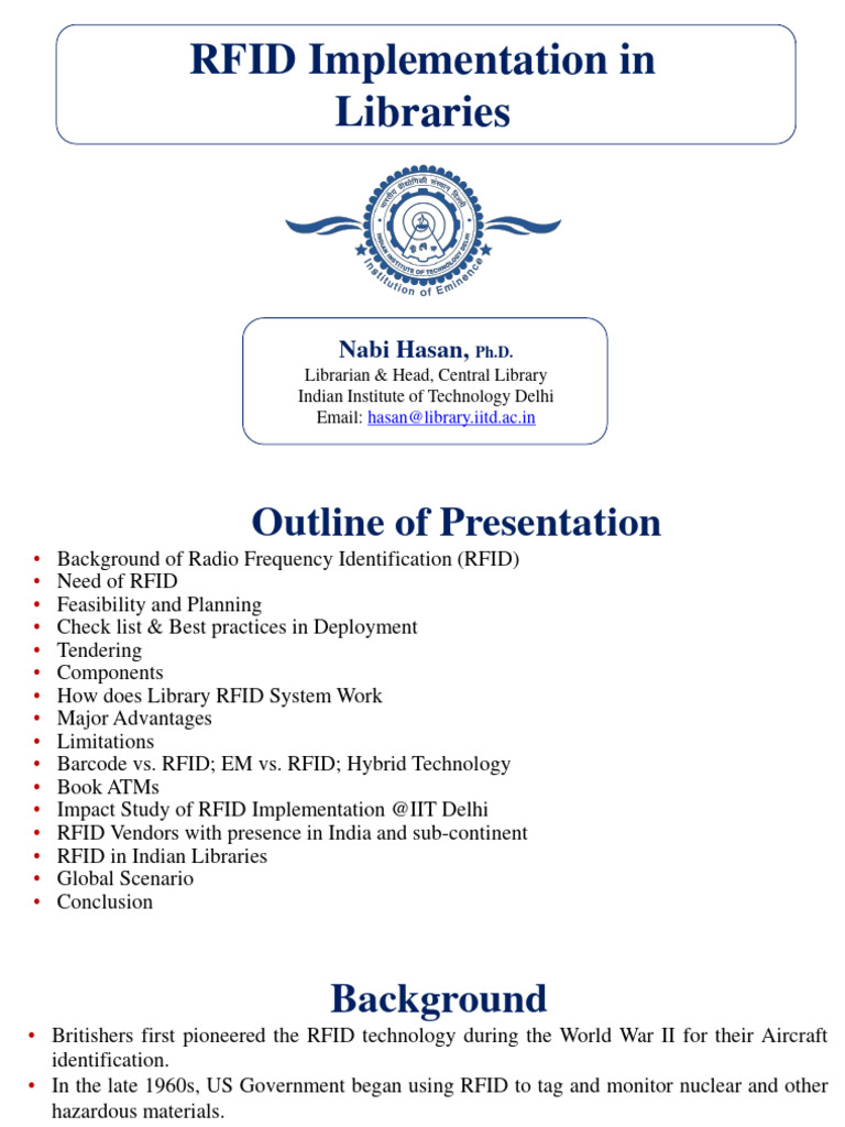 Week 5 - Module 11 - PPT - RFID Implementation in Libraries | PDF | Radio Frequency ...