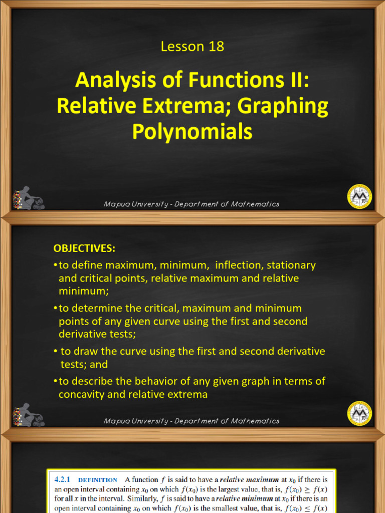 Lesson 18-Analysis of Functions II Relative Extrema and Graphing Polynomials | PDF | Derivative ...