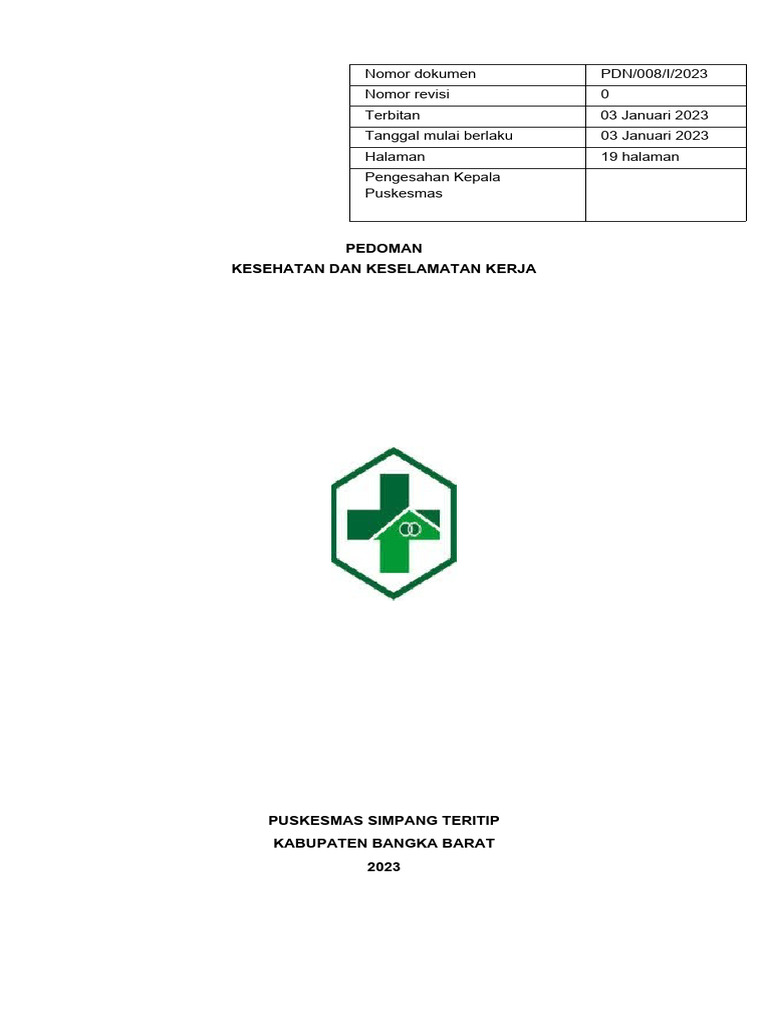 1.3.6 Pedoman-K3-Puskesmas | PDF | Kesehatan Holistik