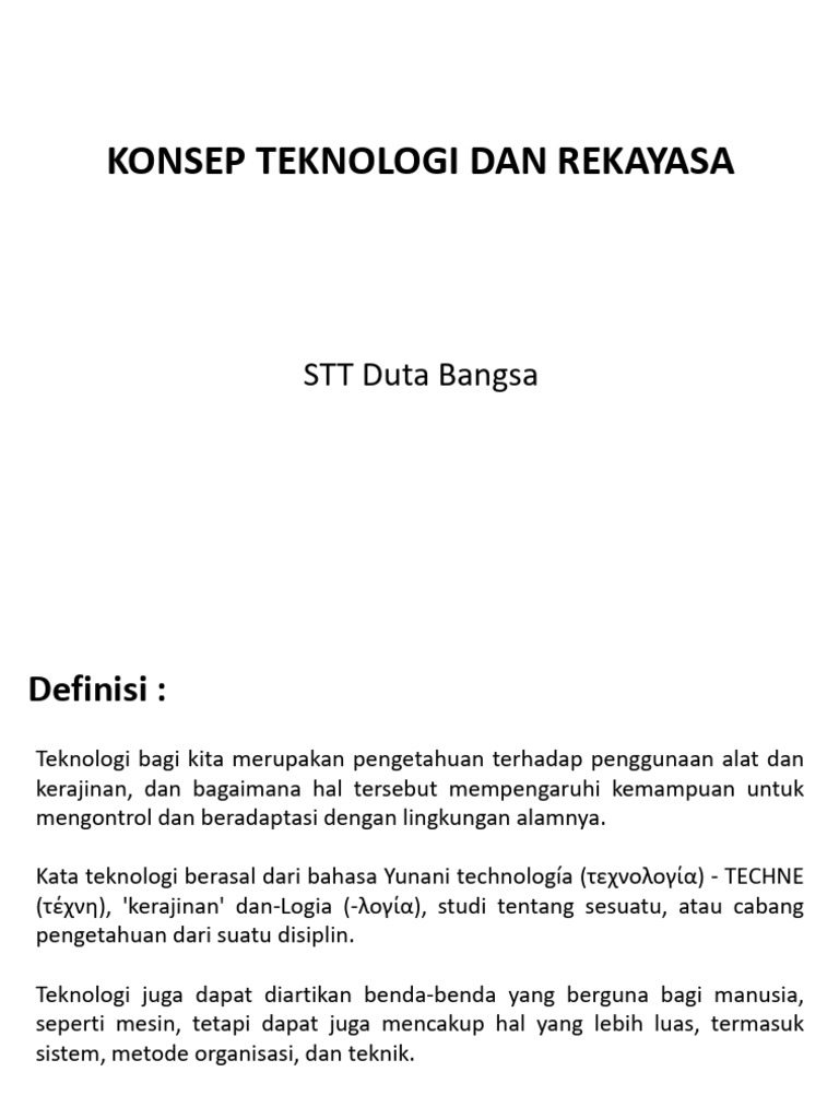 Konsep Teknologi dan Rekayasa | PDF | Teknologi & Rekayasa