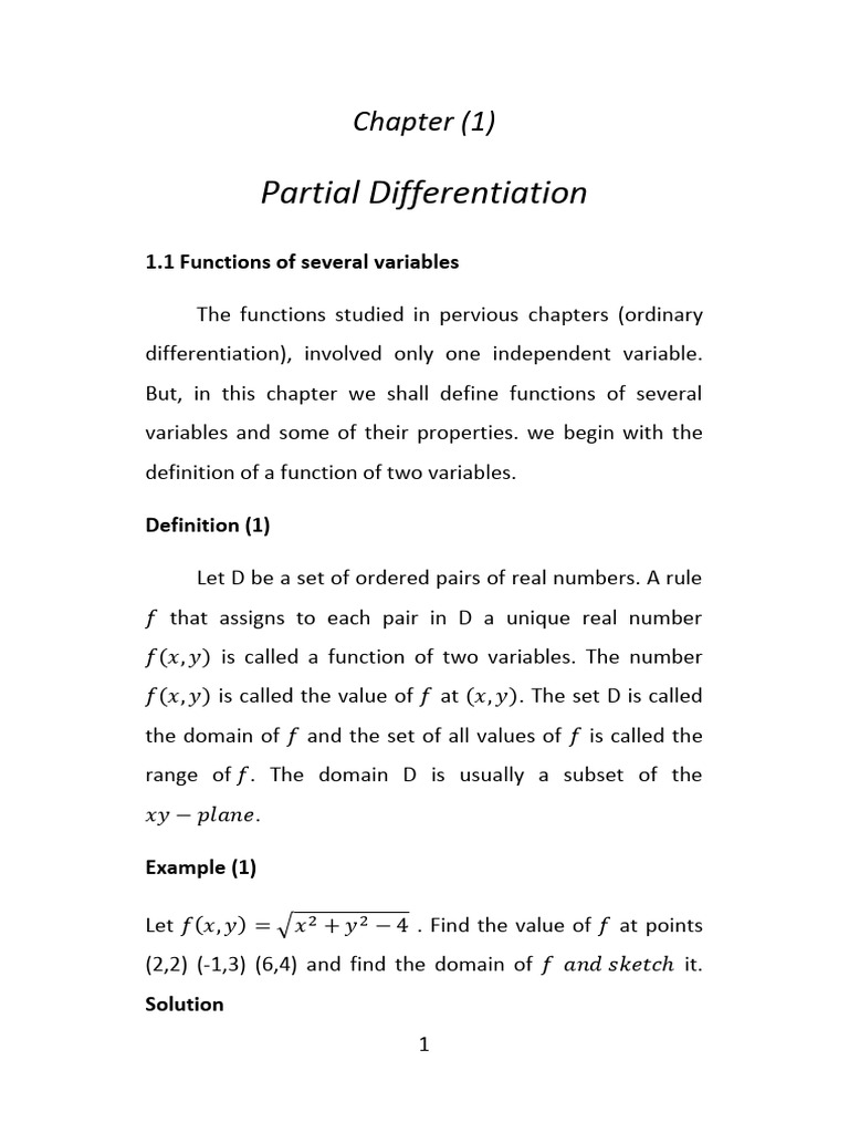 Chapter 1 | PDF | Derivative | Function (Mathematics)