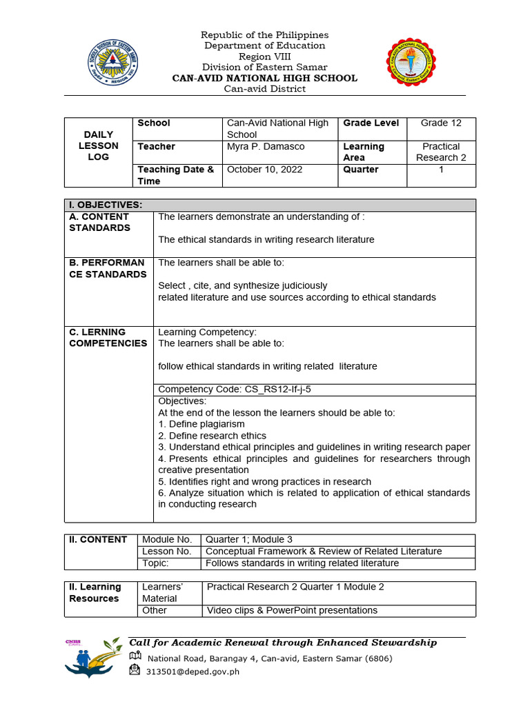 7es LESSON PLAN PRACTICAL RESEARCH 2 | Download Free PDF | Plagiarism ...