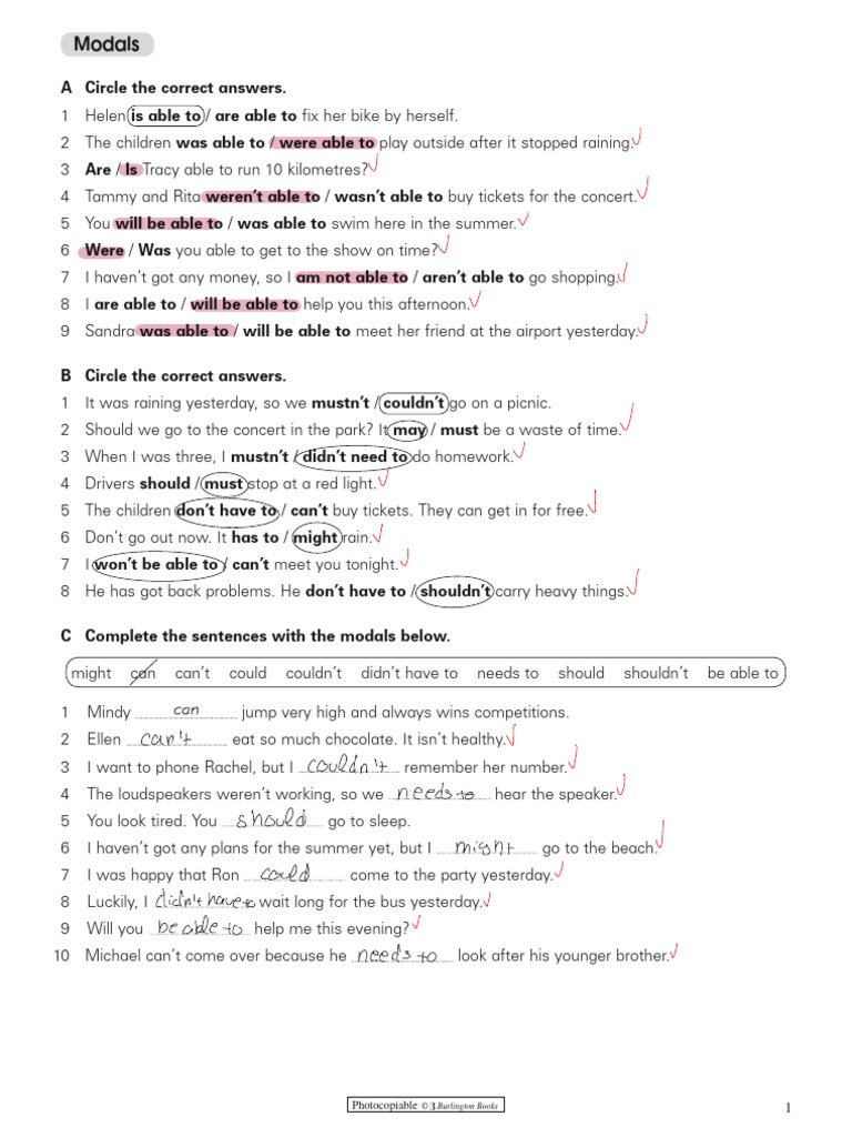 1 Modals Simple Students | PDF
