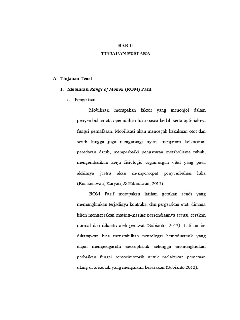 Mobilisasi ROM Pasif untuk Pemulihan Pasien | PDF