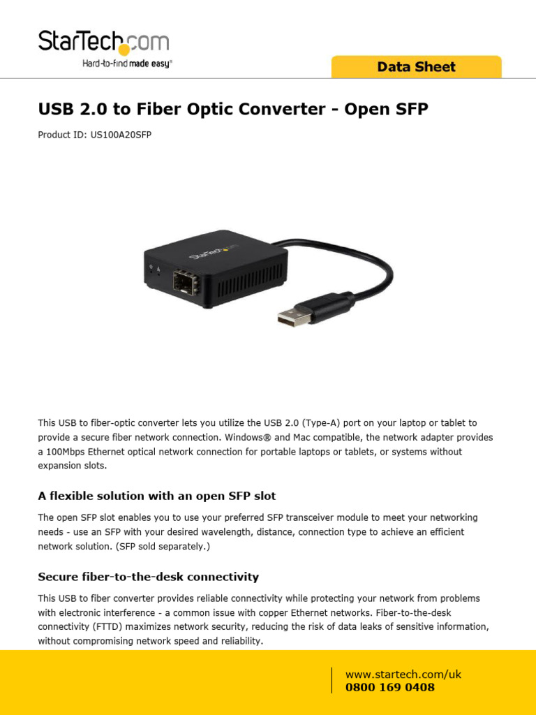 USB 2.0 To Fiber Optic Converter - Open SFP: A Flexible Solution With ...