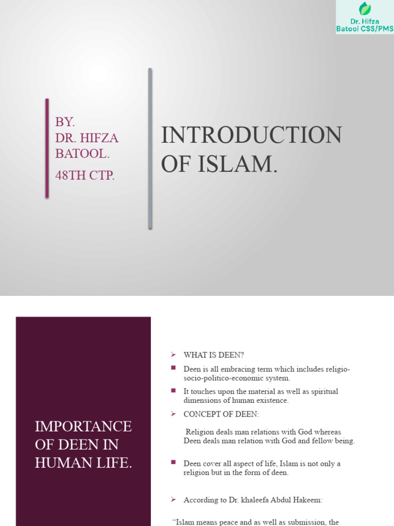 Lec 02 DEEN and Religion | PDF | Quran | Islam