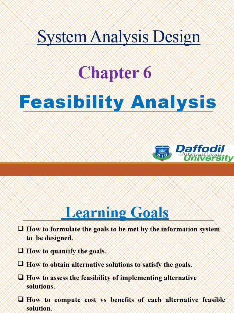System Design And Analysis Feasibility Analysis Pdf Feasibility