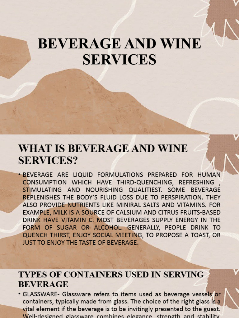 Beverage and Wine Glassware Guide | PDF | Drink | Food And Drink
