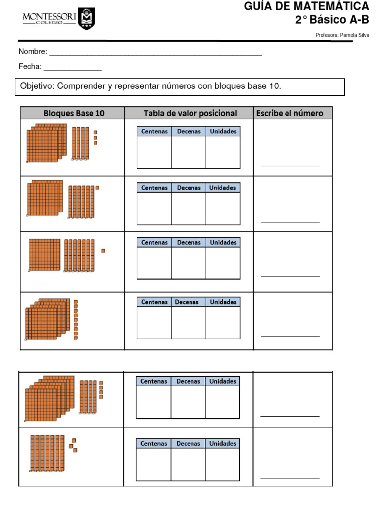 Ficha Con Bloques Base 10 | PDF