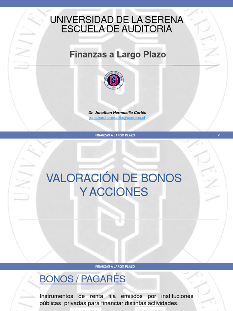 Valoración de Bonos y Acciones | PDF | Compartir (Finanzas) | Bonos (Finanzas)