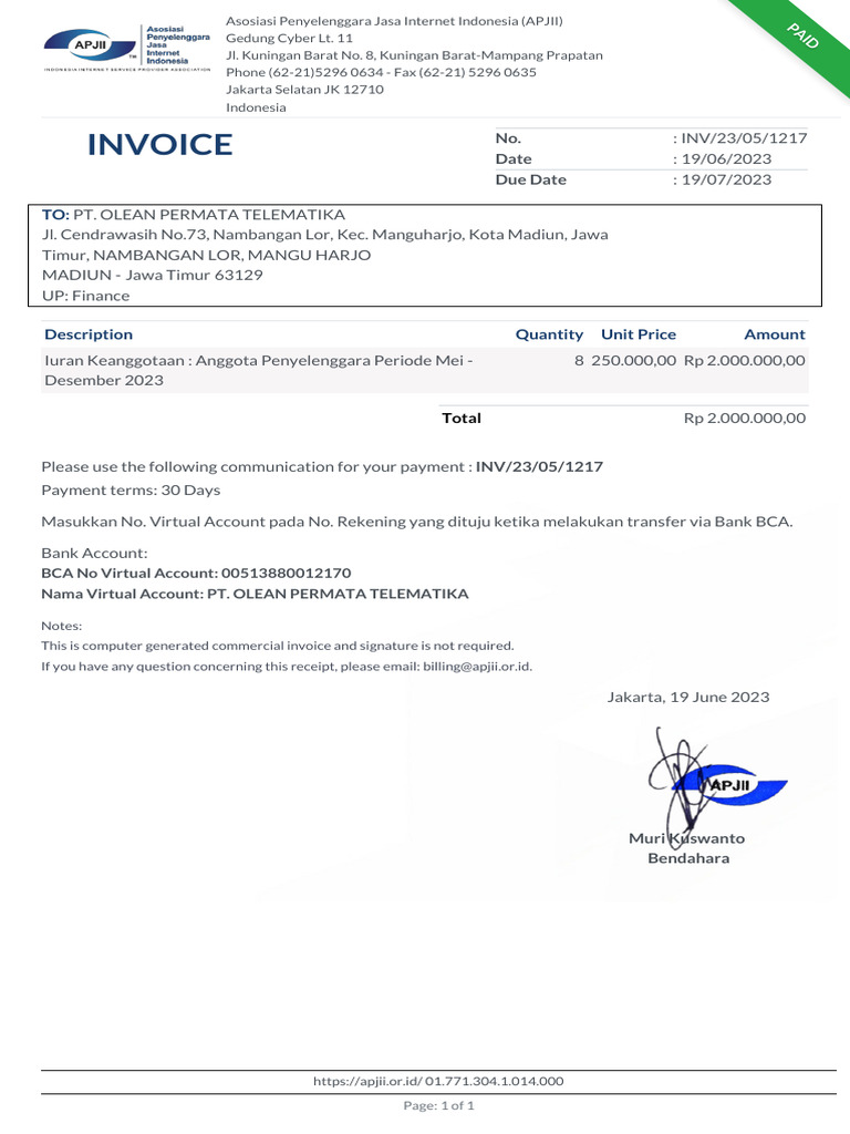 Invoice INV 23 05 1217 | PDF | Business | Service Industries