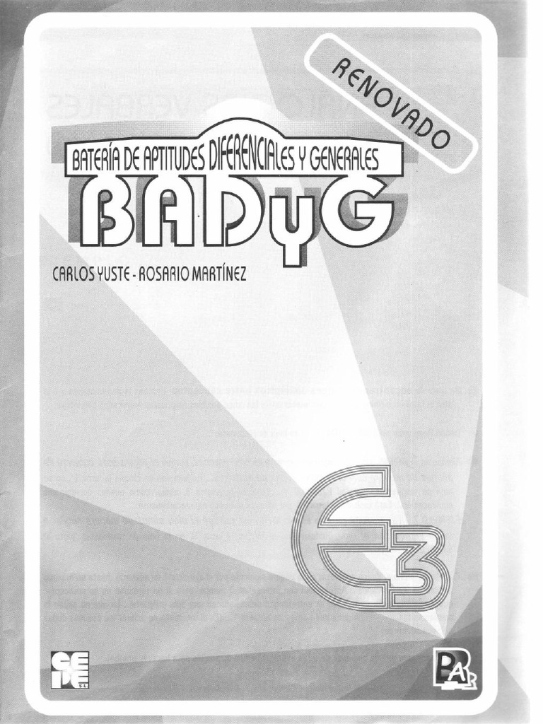 Cuadernilo Badyg E3 | PDF