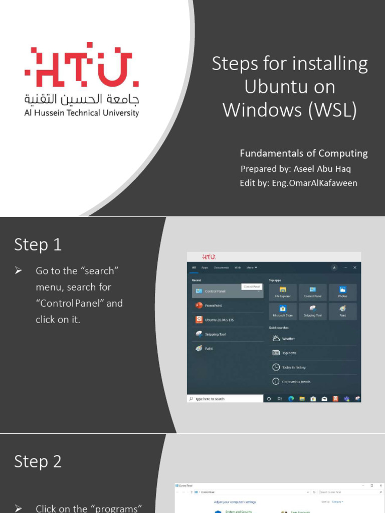 Steps For Installing Ubuntu WSL | PDF | Microsoft Windows | Ibm Pc Compatibles