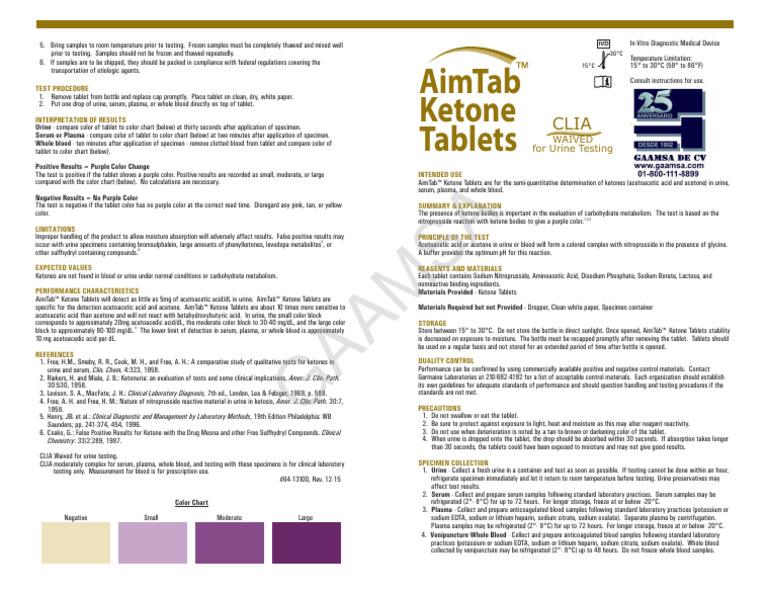 64-13100 Ketone Tablets v13 | PDF | Blood Plasma | Sodium