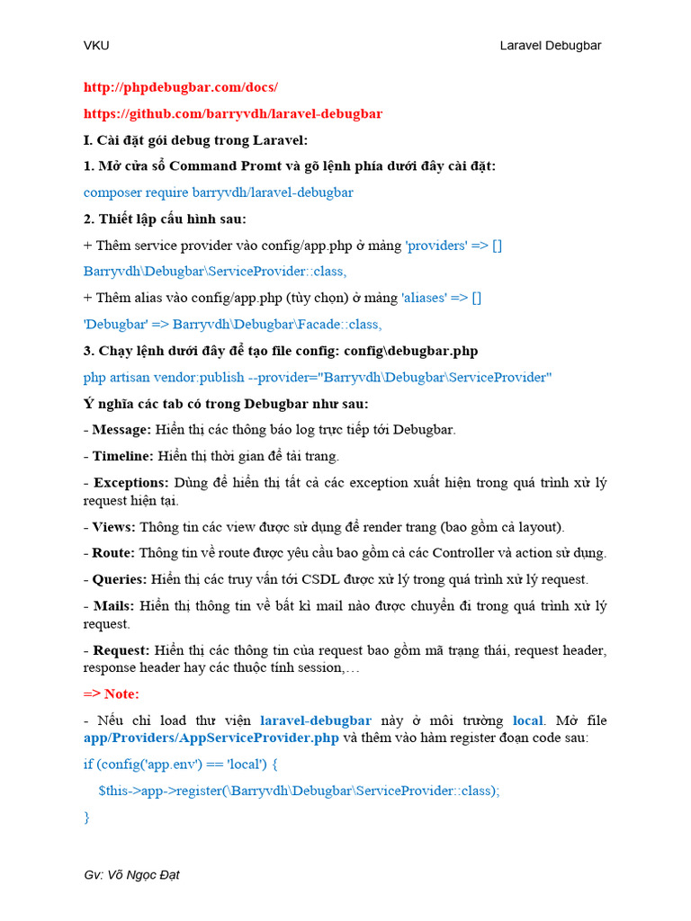 Huong Dan Debug Laravel | PDF