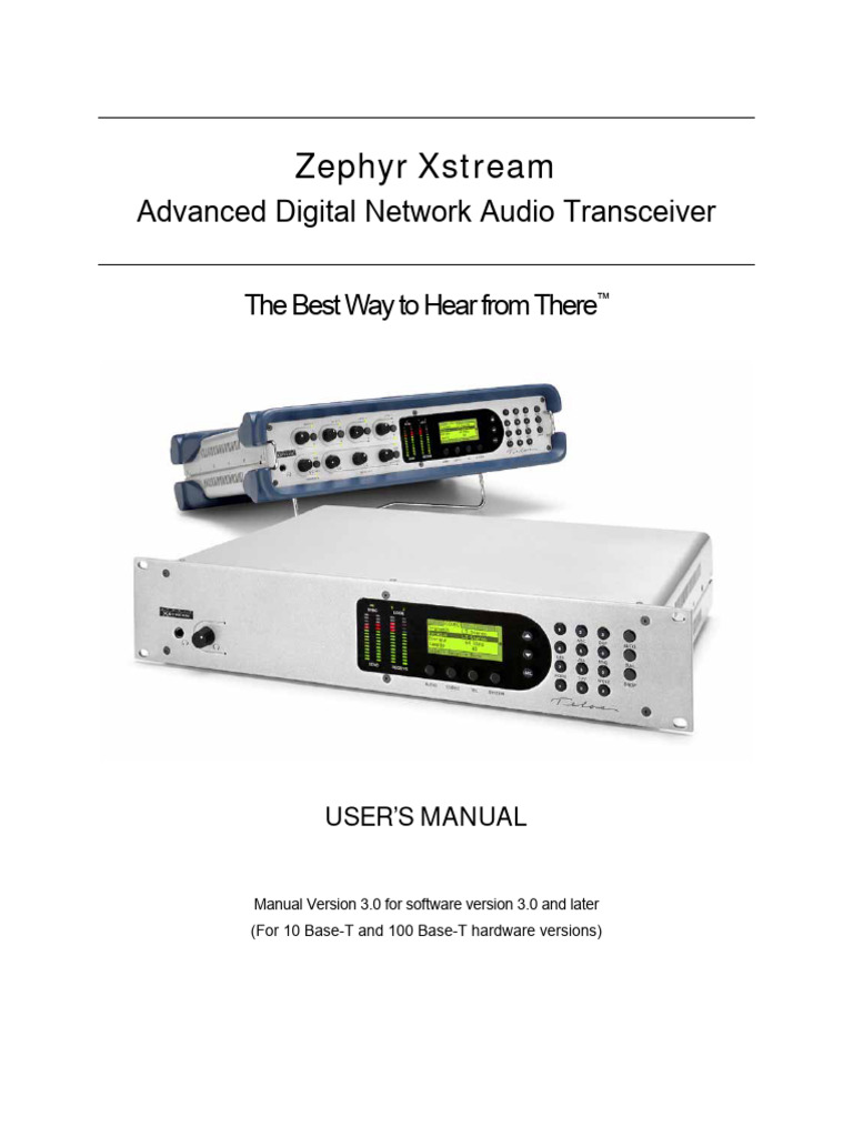 Telos - Zephyr Xstream - Manual - C1917049 | PDF | Electrical Connector ...