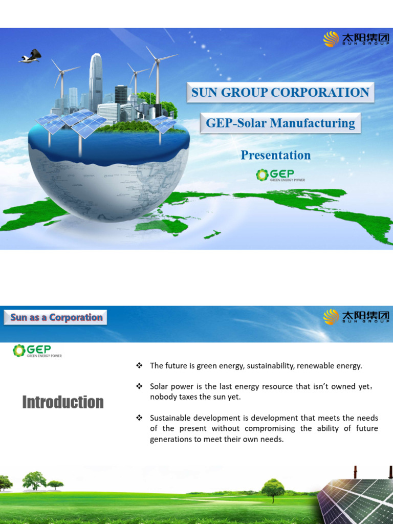 Sun Group Corporation GEP-Manufacturing Sustainability Presentation ...