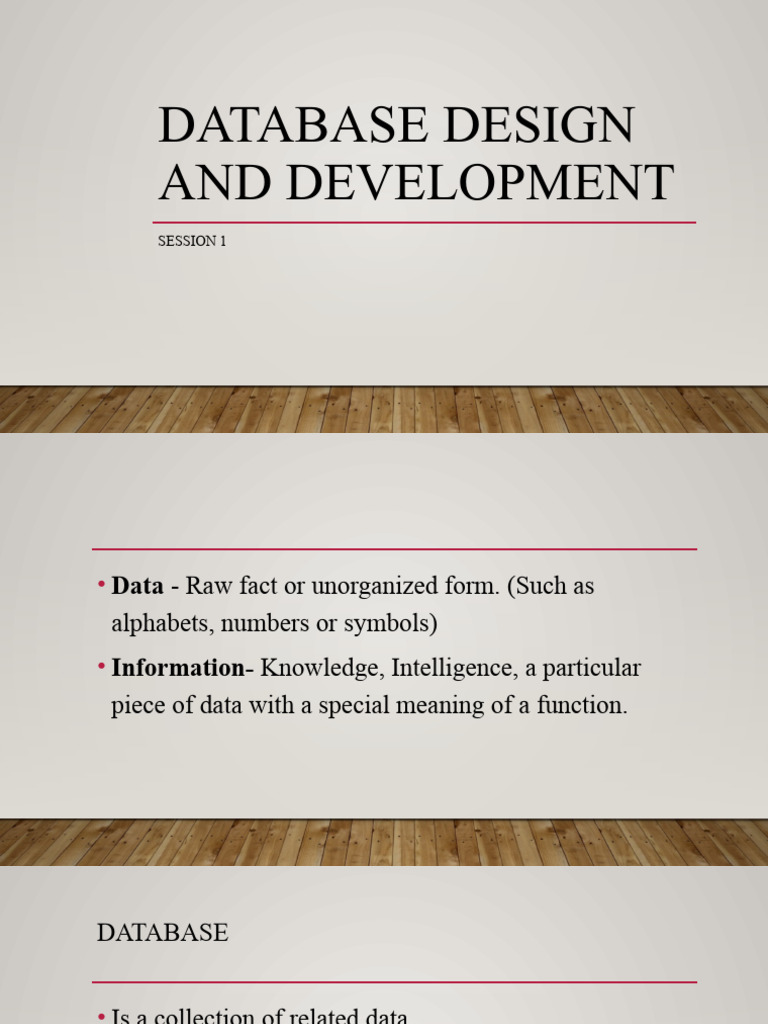 Database Design and Development Week 1 | PDF | Databases | Database Design