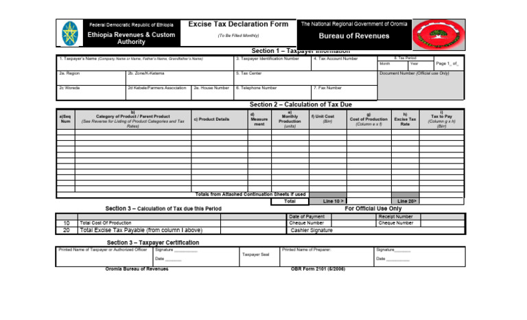 New Excise Form | PDF | Taxes | Taxpayer