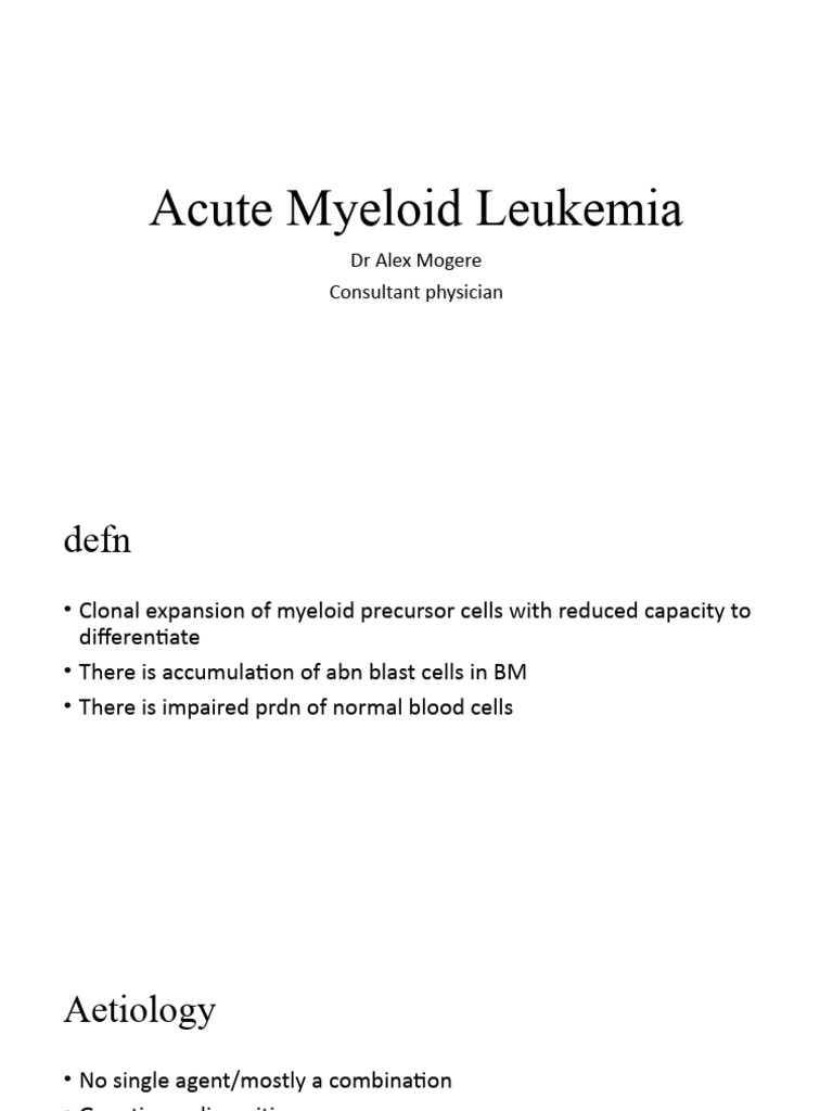 Acute Myeloid Leukemia | PDF | Tissue (Biology) | Epidemiology