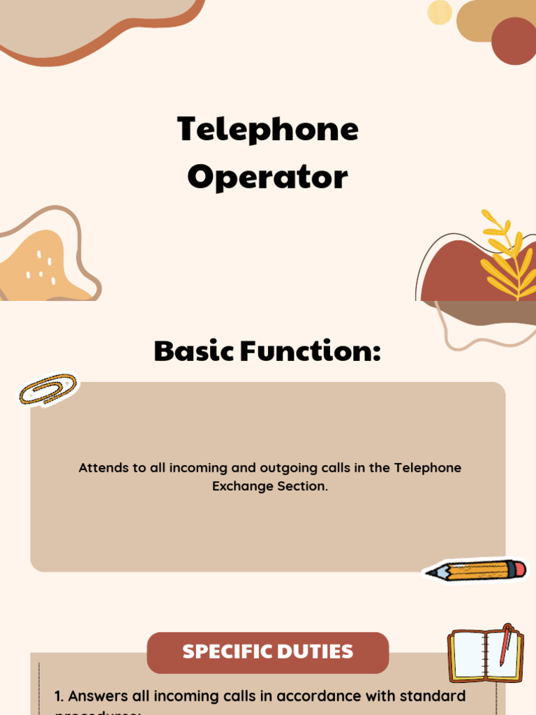 Telephone Operator | PDF | Tourism | Telephone
