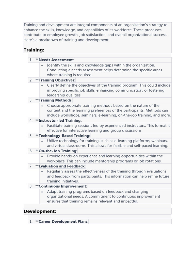 Training and Development | PDF | Control (Social And Political) | Human ...