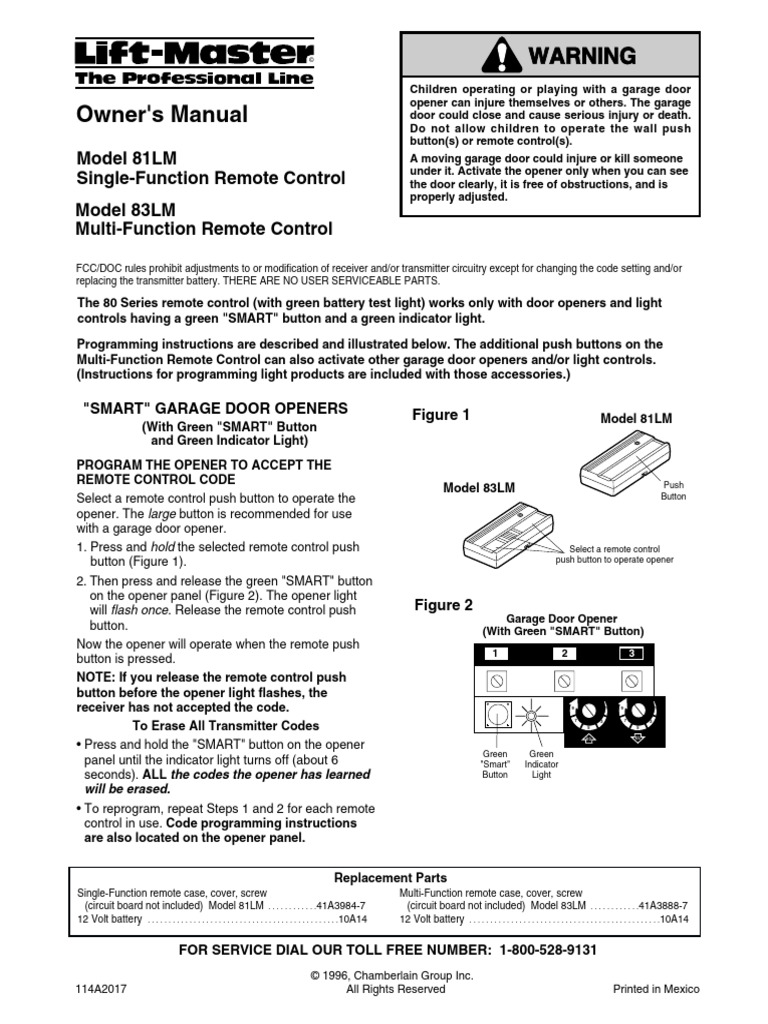 LiftMaster 81LM 83LM | PDF | Remote Control | Design