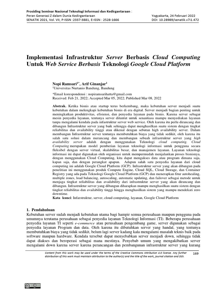 Implementasi Infrastruktur Server Berbasis Cloud Computing Untuk Web Service Berbasis Teknologi ...