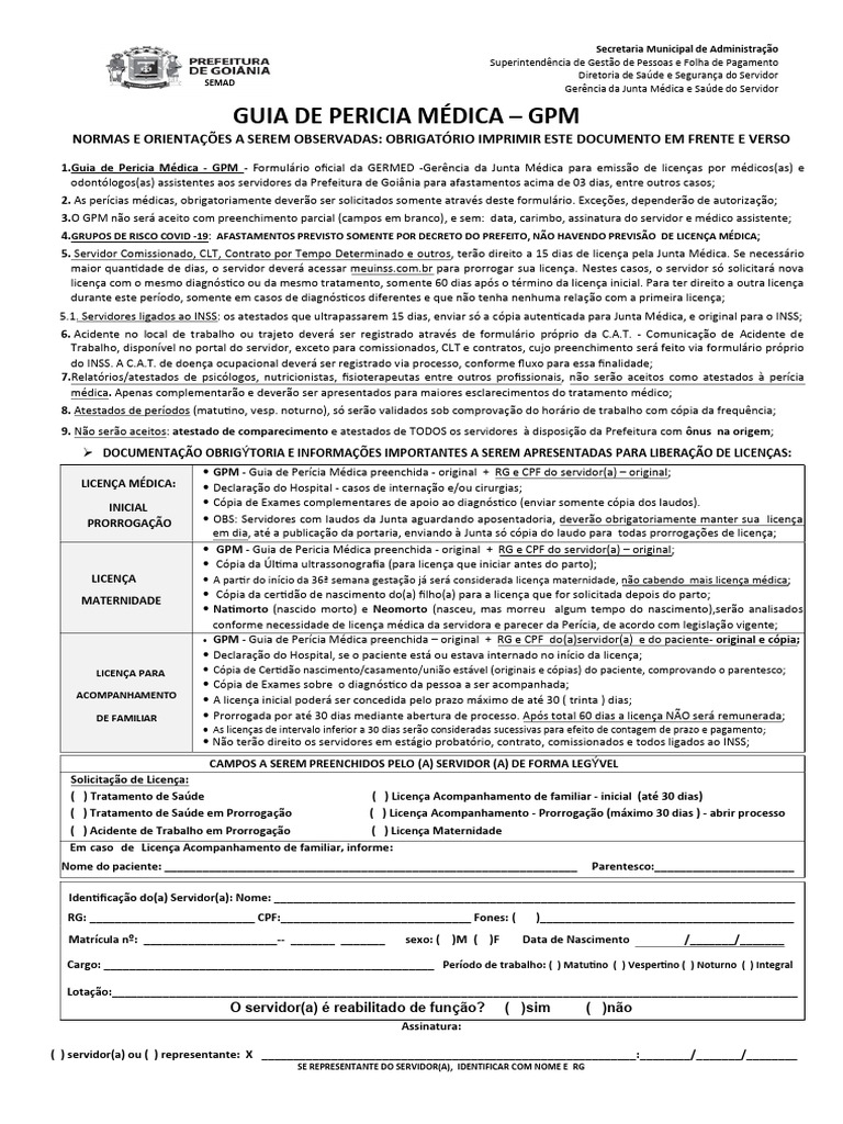GPM - Guia de Perícia Médica | PDF | Sistema de saúde