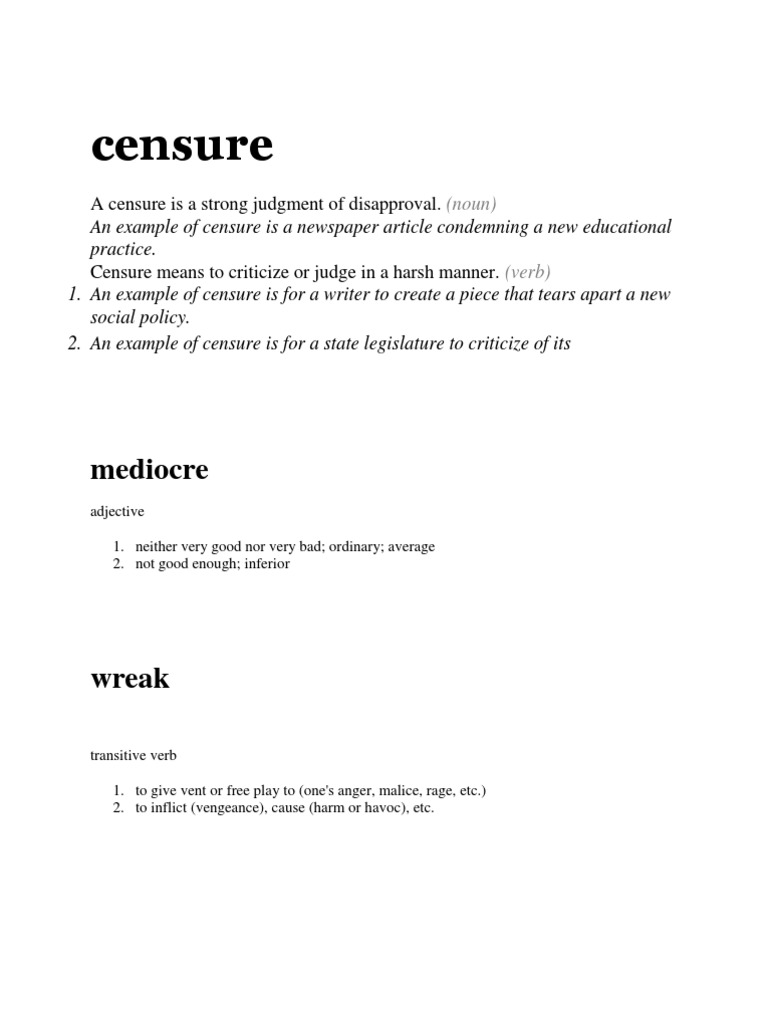 Understanding Censure and Its Uses | PDF