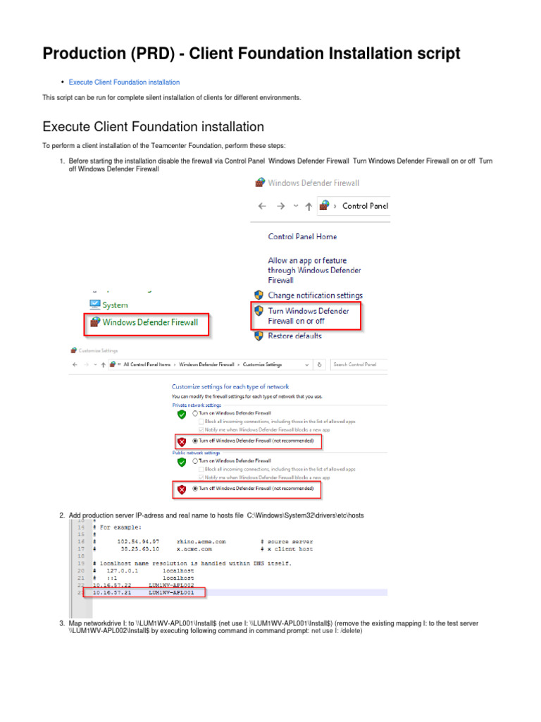 TC Production Environment Installation | PDF
