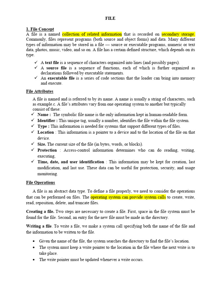 File 1. File Concept | PDF | Computer File | Database Index