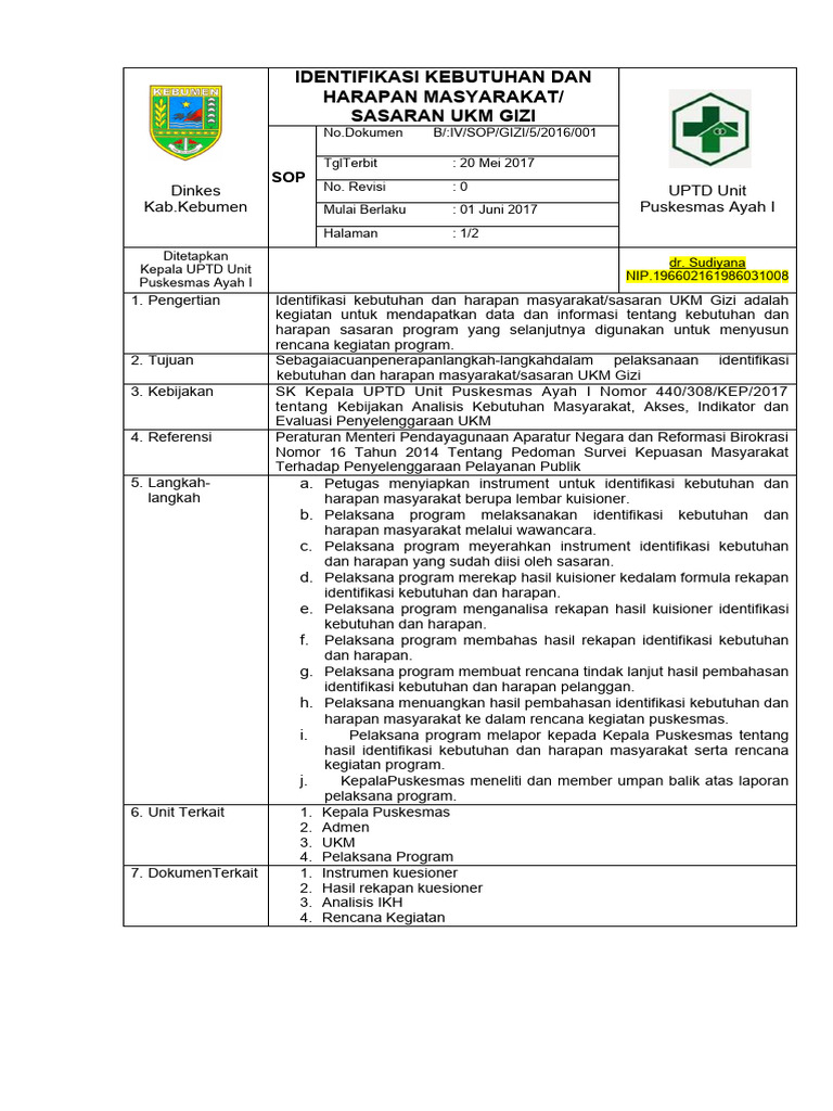 Sop Identifikasi Keb&Harapan Sasaran p2p | PDF