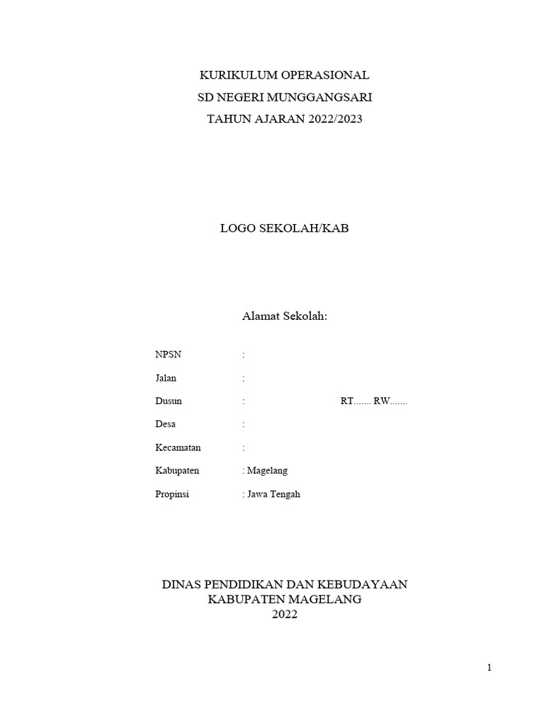 Template Kosp-kab Magelang | PDF