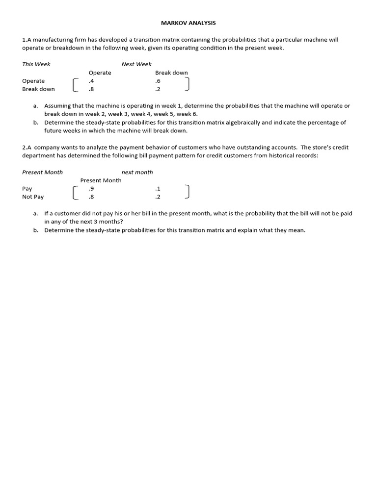 Markov Analysis | PDF