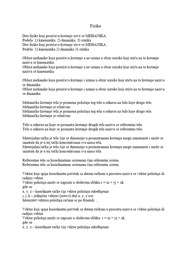Fizika 1 | PDF