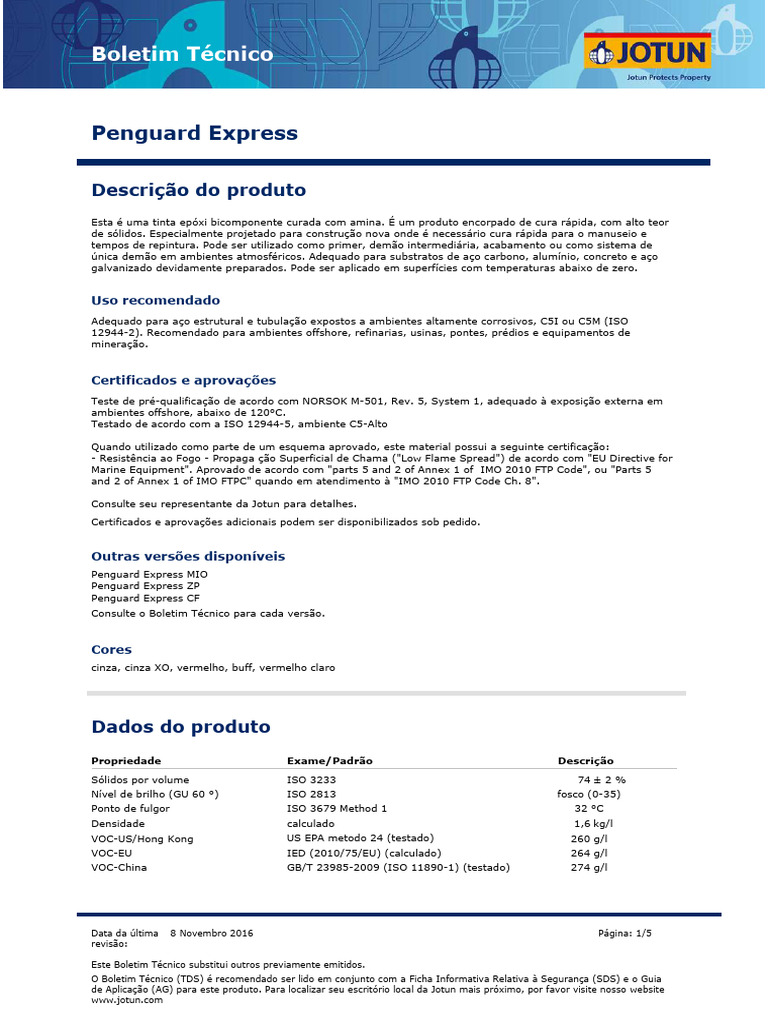 Tinta Epóxi Penguard Express: Guia Técnico | PDF | Tinta | Epóxi