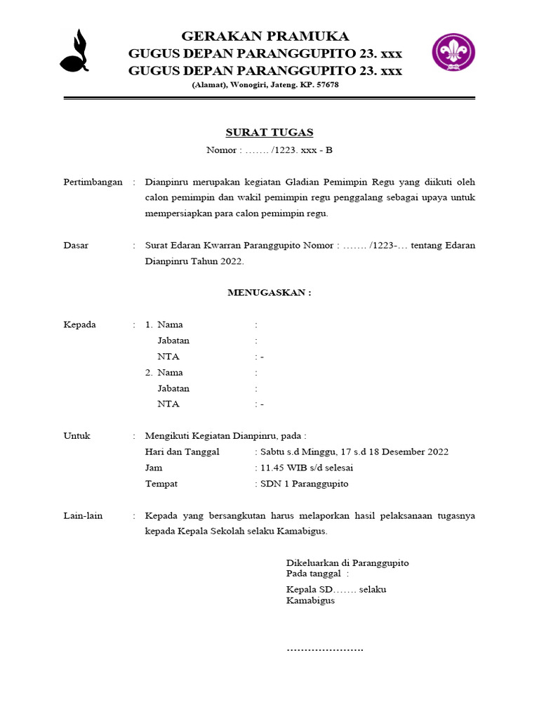 Contoh Surat Mandat Dan Ijin Ortu | PDF