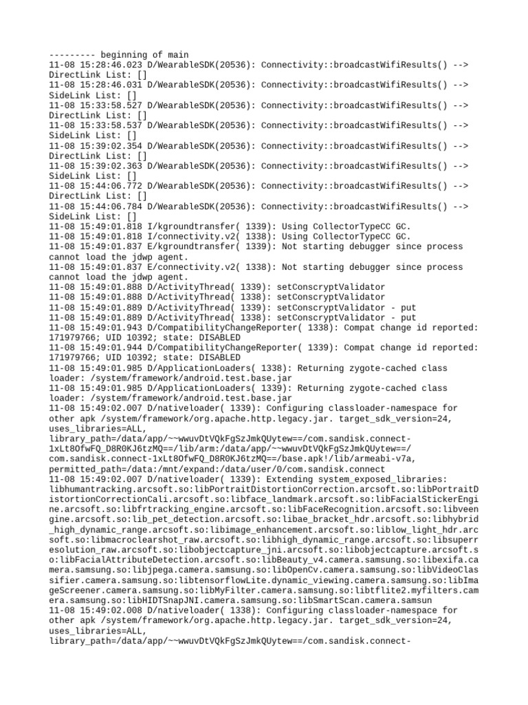 Connect Debug Log | PDF | Java (Programming Language) | Android (Operating System)