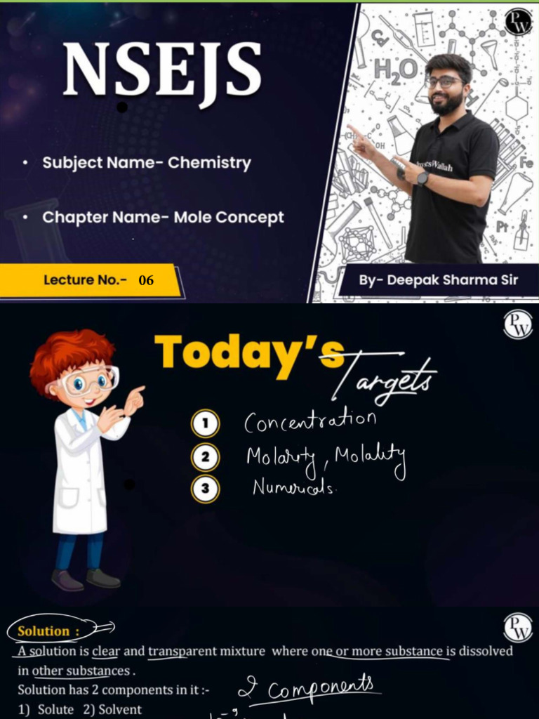 Mole Concept 03 - Class Notes - NSEJS 2023 | PDF