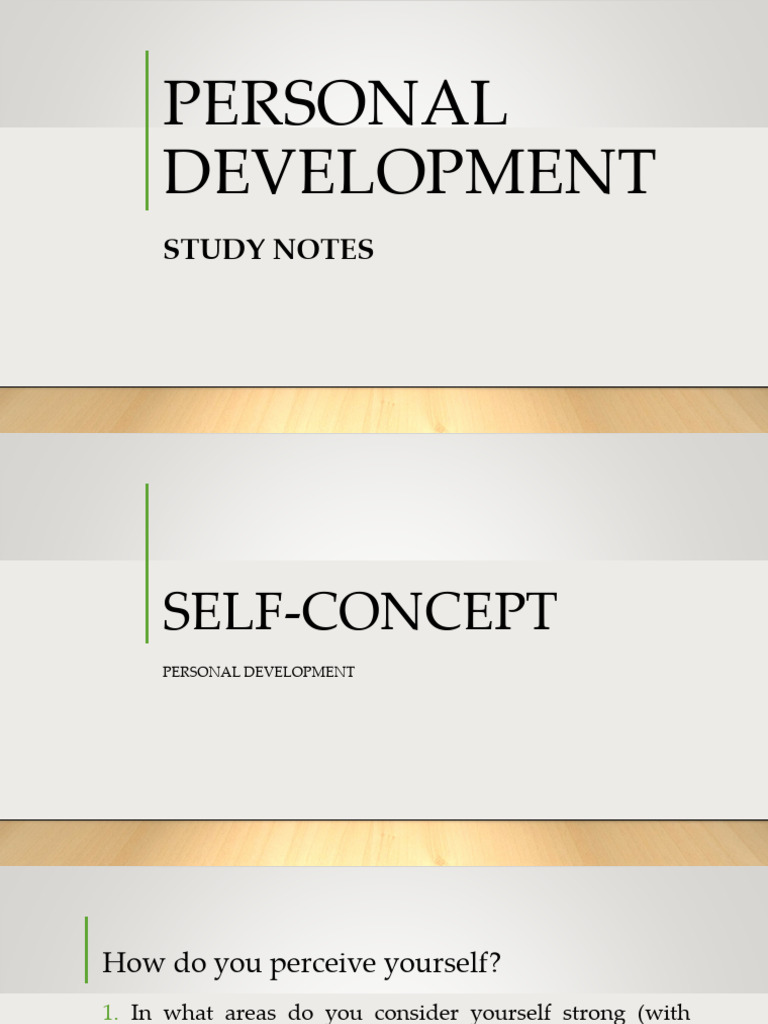 Personal Development Study Notes | PDF | Disciplines | Feeling