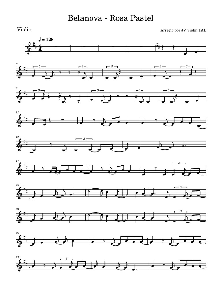 Rosa Pastel Violin Arrangement | PDF