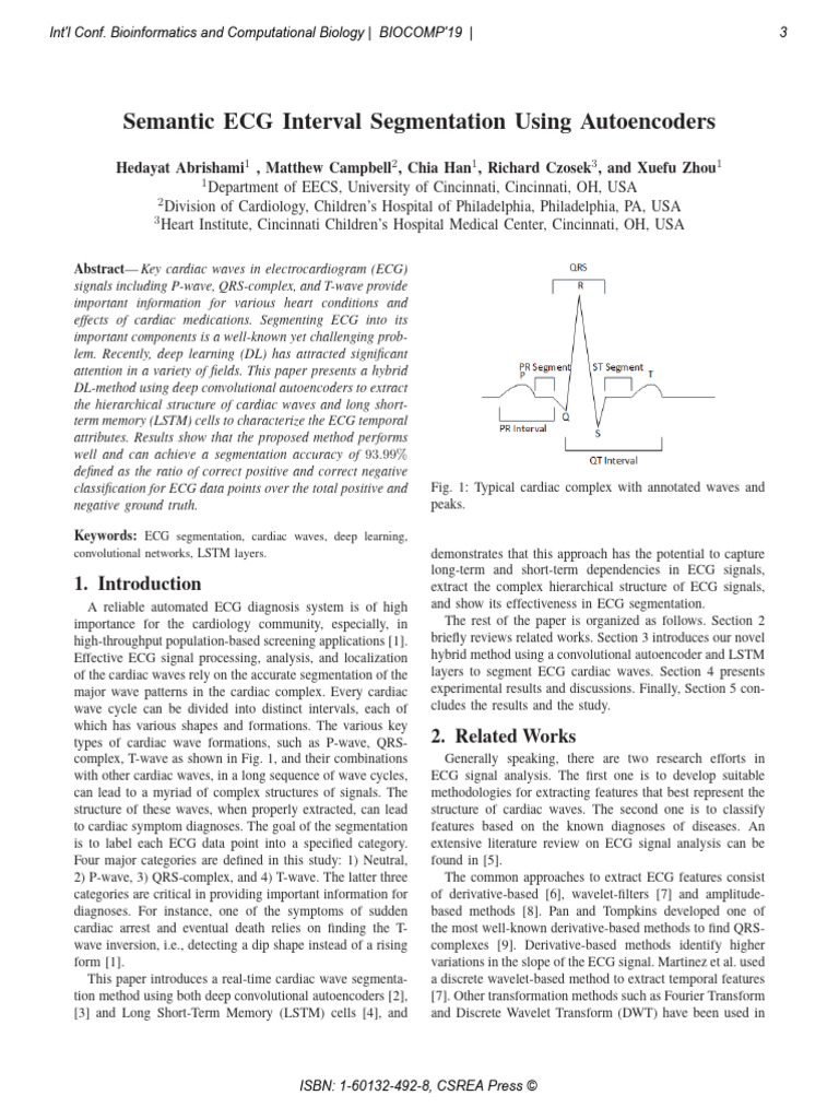 Semantic ECG Interval Segmentation Using Autoencoders | PDF | Electrocardiography | Cognitive ...