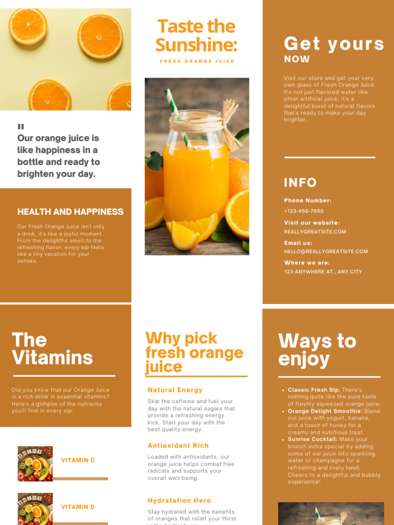 Leaflet Orange Juice | PDF | Juice | Diet & Nutrition