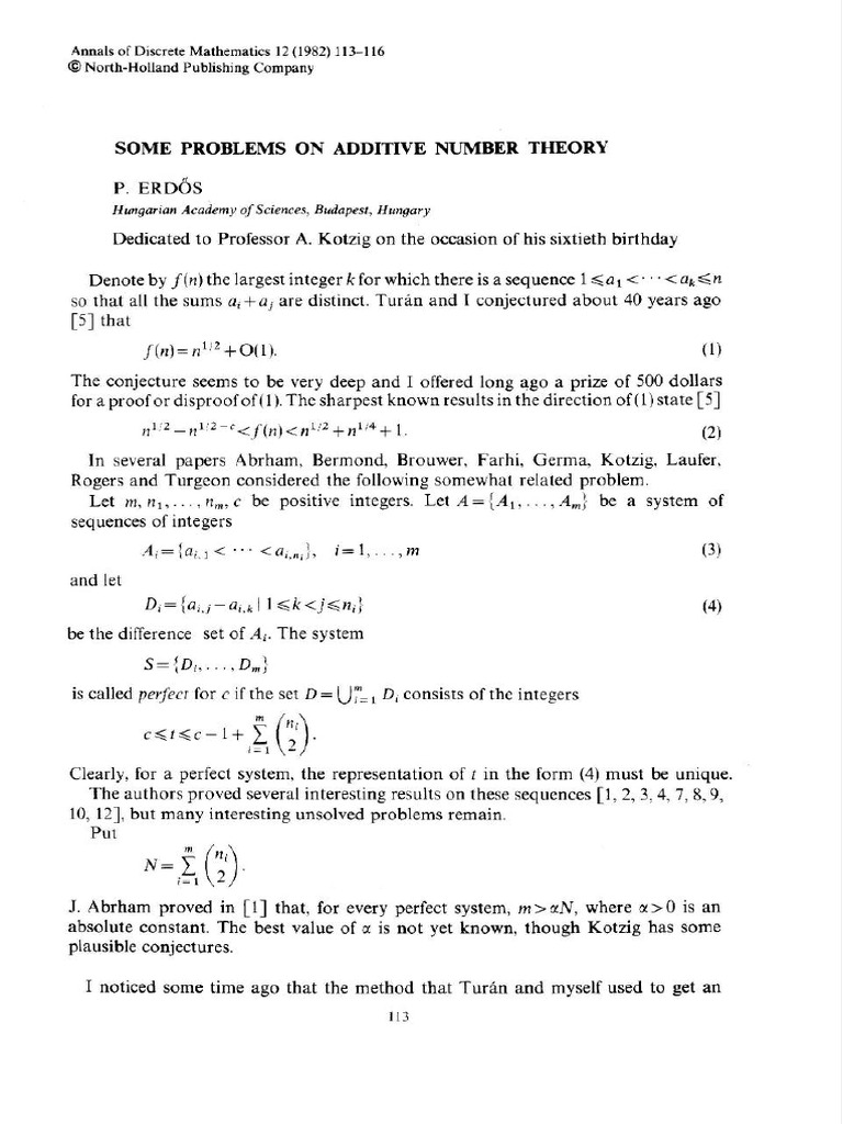1982 34erdos | PDF | Combinatorics | Discrete Mathematics