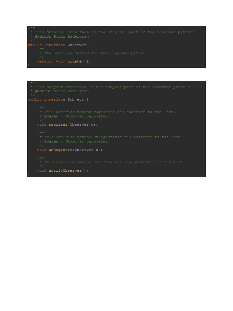 Observer Pattern in Java | PDF | Method (Computer Programming) | Inheritance (Object Oriented ...