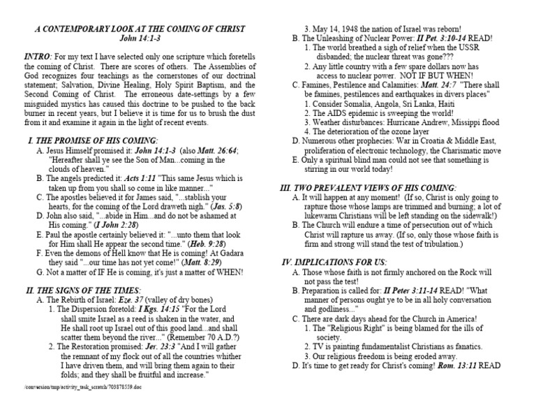 Signs and Promises of Christ's Return | PDF | Jesus | Rapture