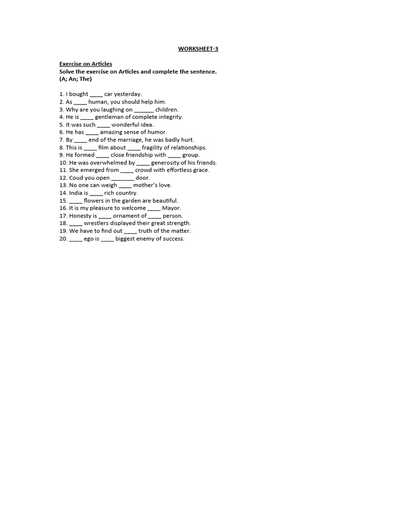 Worksheet-3 Spoken English | PDF