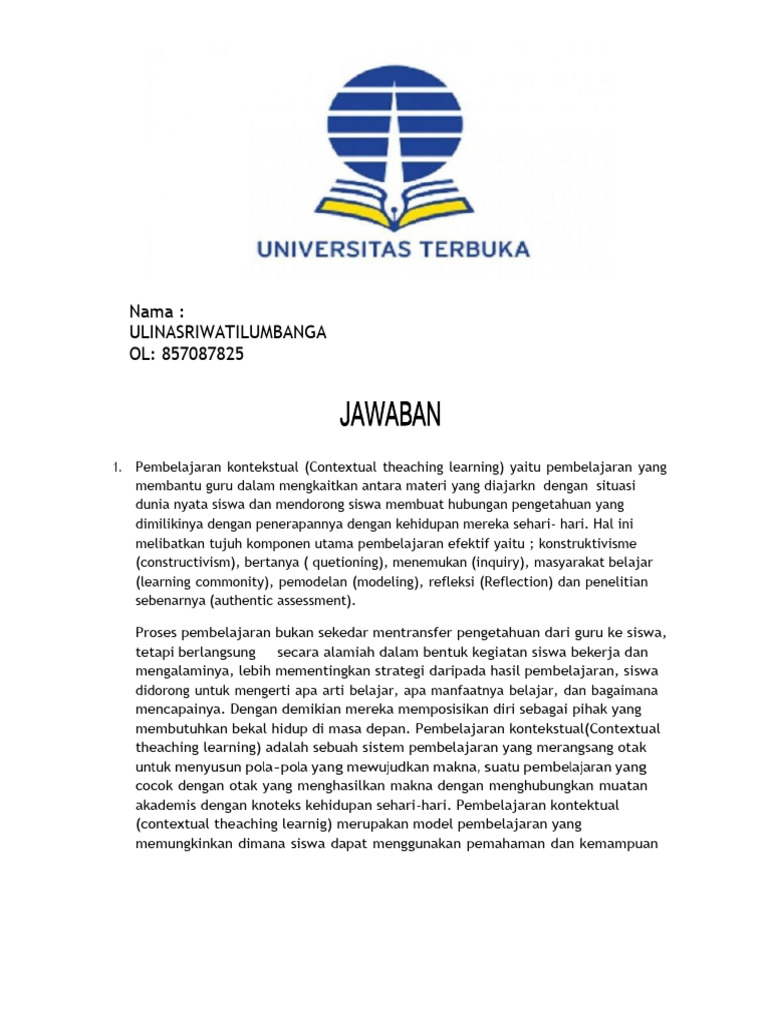 Jawaban TMK 3 Pembelajaran IPS Di SD | PDF