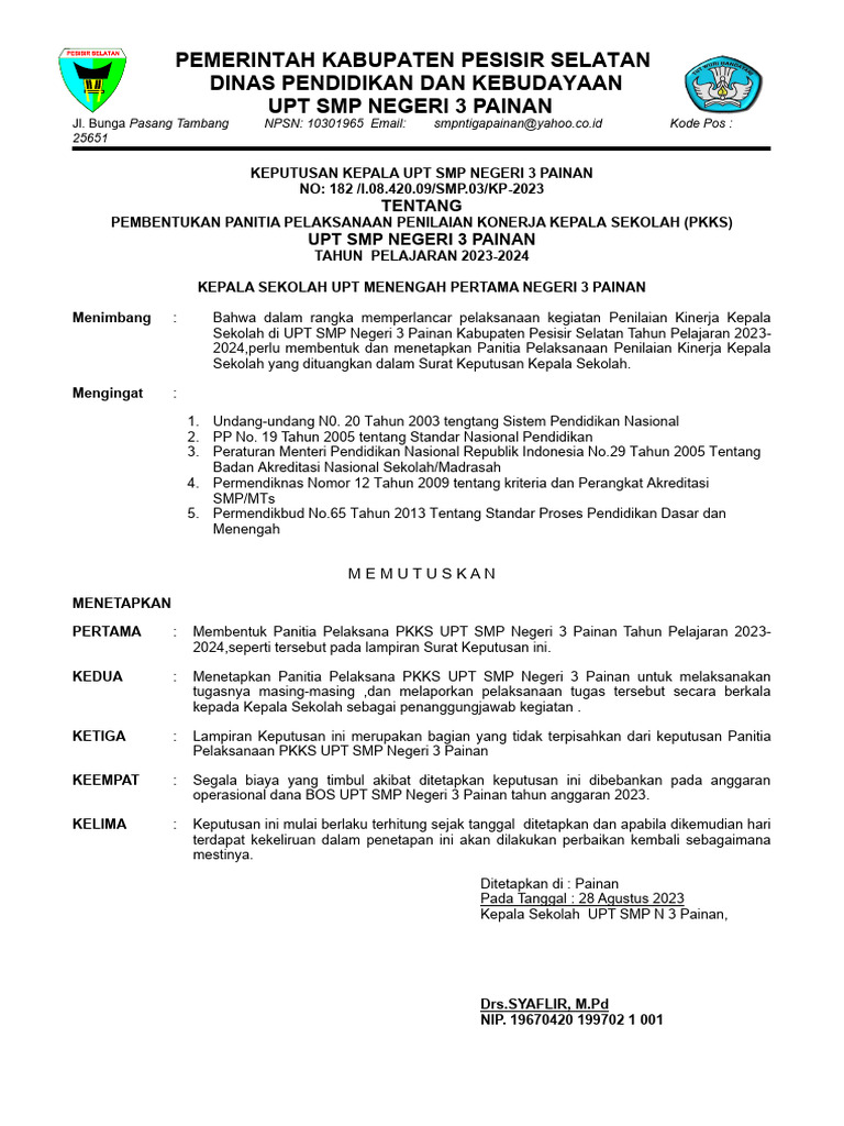 SK Tim PKKS Tahun -2022 | PDF
